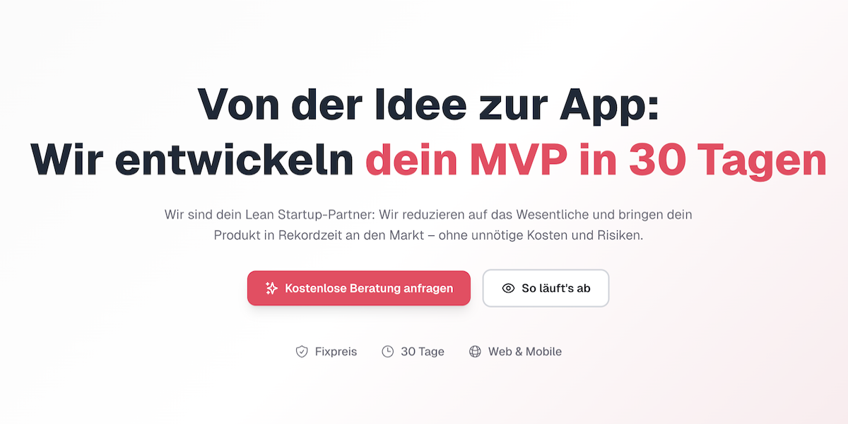 neotech.studio - Von der Idee zur App: MVP in 30 Tagen